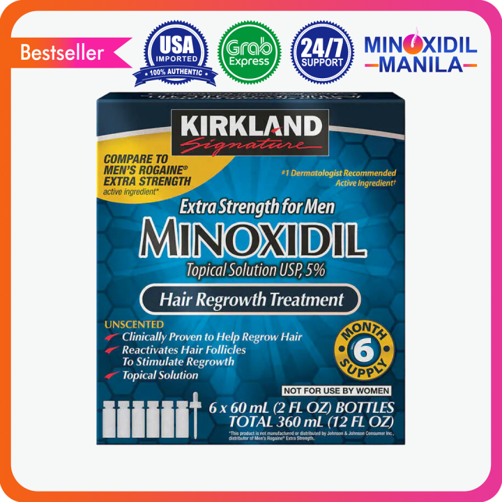 Original Kirkland Minoxidil 5% Topical Solution, 6-Month Supply, EXP 09 ...