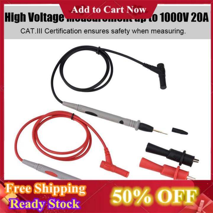 Ultra-sharp Multimeter Probe Precise 1000V 20A Gold-plated Probe Leads ...