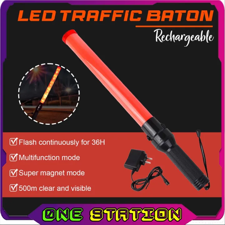 54cm Baton Light Traffic Baton Light Rechargeable Security Baton Led ...