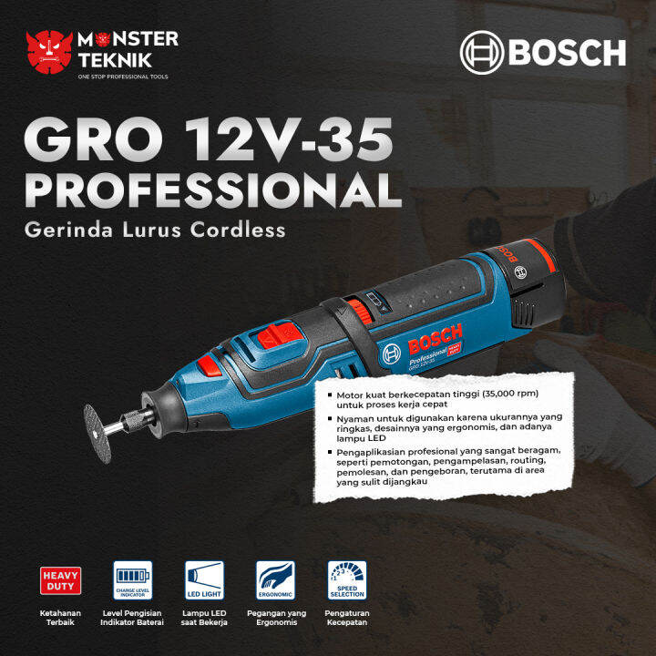Mesin Gerinda Mini Bosch GRO 12V-35 Rotary Tool Cordless (Unit Only ...