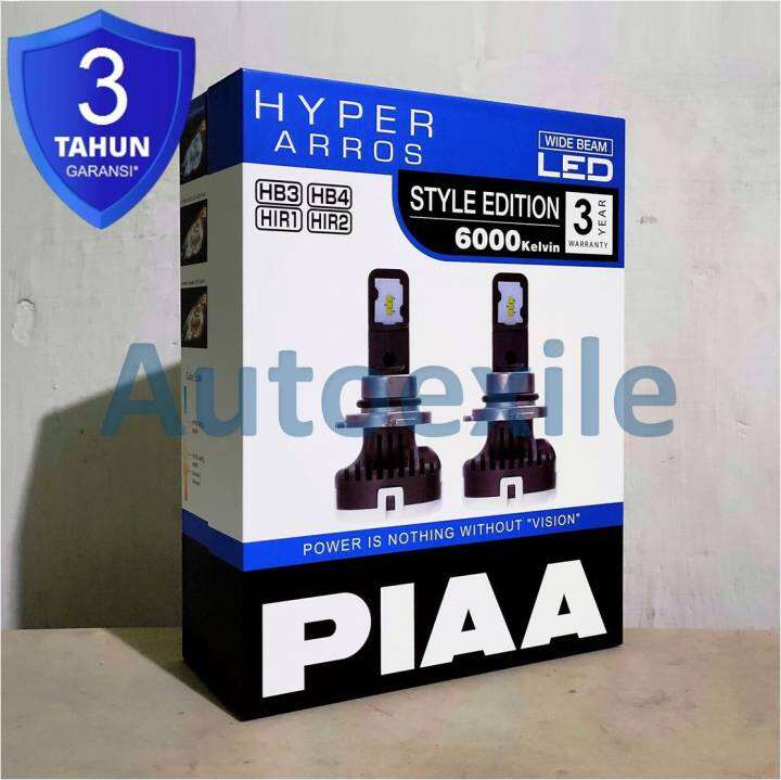 PIAA Hyper Arros LED LEH141E HB3 HB4 HIR1 HIR2 Wide Beam 6000K Vivid White Putih Lampu Mobil ...