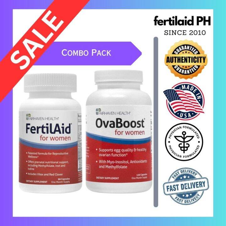 FertilAid Combo Pack of 2: Fertilaid for Women | OvaBoost | Premium ...