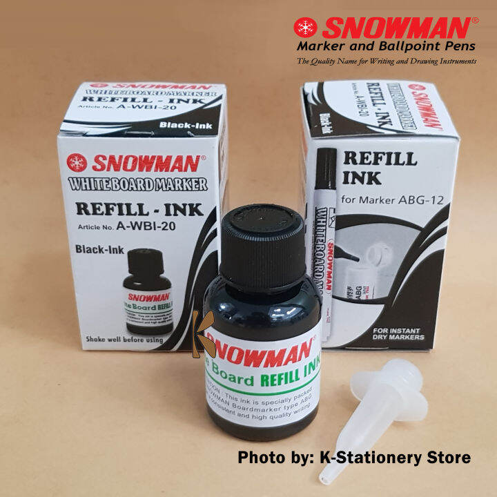 Tinta Spidol Whiteboard Snowman AWBI-20 – Original Refill Ink | Lazada ...