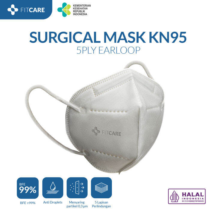 Masker KN95 Medis Earloop Box isi 10 pcs Fitcare | Lazada Indonesia