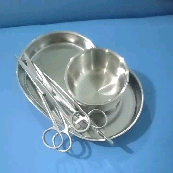 ( VIDEO COMBO BỘ RỬA VẾT THƯƠNG) 5 MÓN. 1 KHAY INOX, 1 PEN INOX, 1 KÉO INOX, 1 NHÍP INOX, 1 CHÉN ...