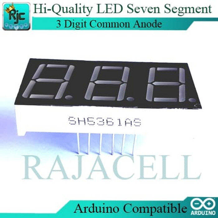 3 Digit LED Seven Segment 7 segmen 0.56" inch Red Common Anode Merah ...