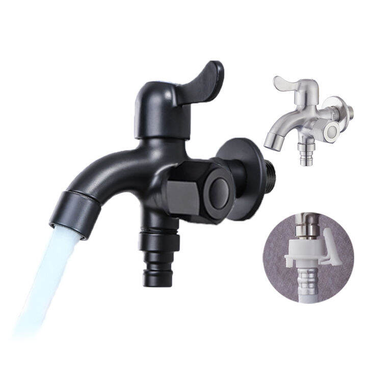 304 Stainless Steel Double Tap Multifunctional Stainless Steel Tap Two ...