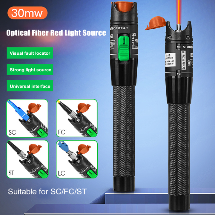 VOVA Visual Fault Locator 30MW Optical Fiber Cable Fault Tester VFL Pen ...