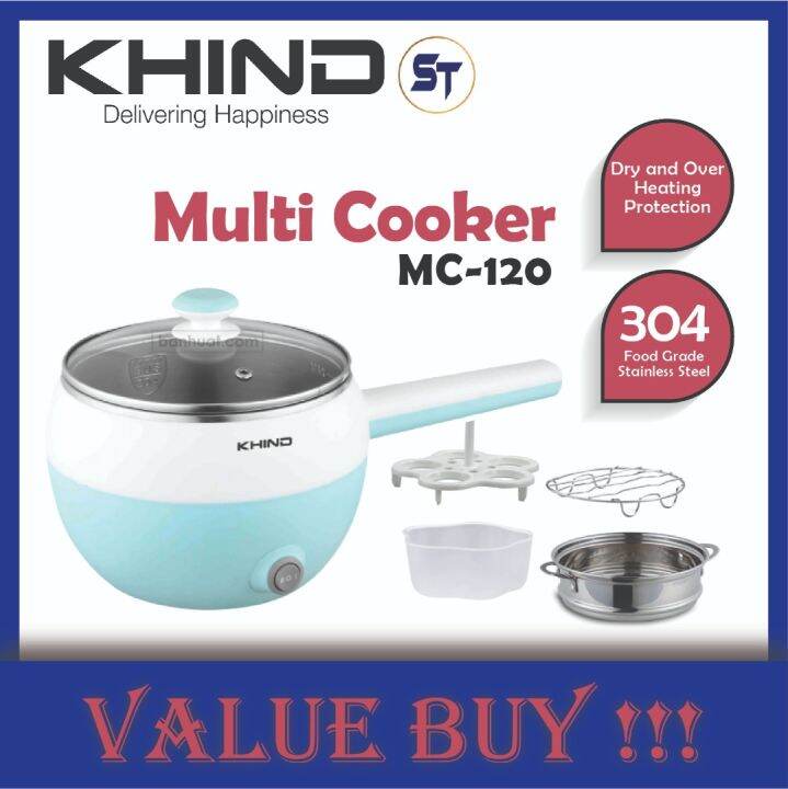 Khind 1.2L Multi Cooker | MC-120 (Food Steamer Multifunction Cooker Egg ...