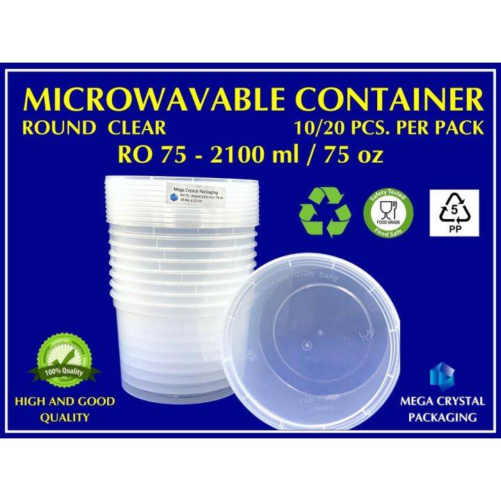 Microwavable Container Round RO 75 - Round 2100 ml / 75 oz. ( 10 / 20 ...