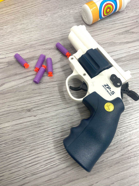 Children and boys safety sucker soft egg revolver eva soft bullet hand ...