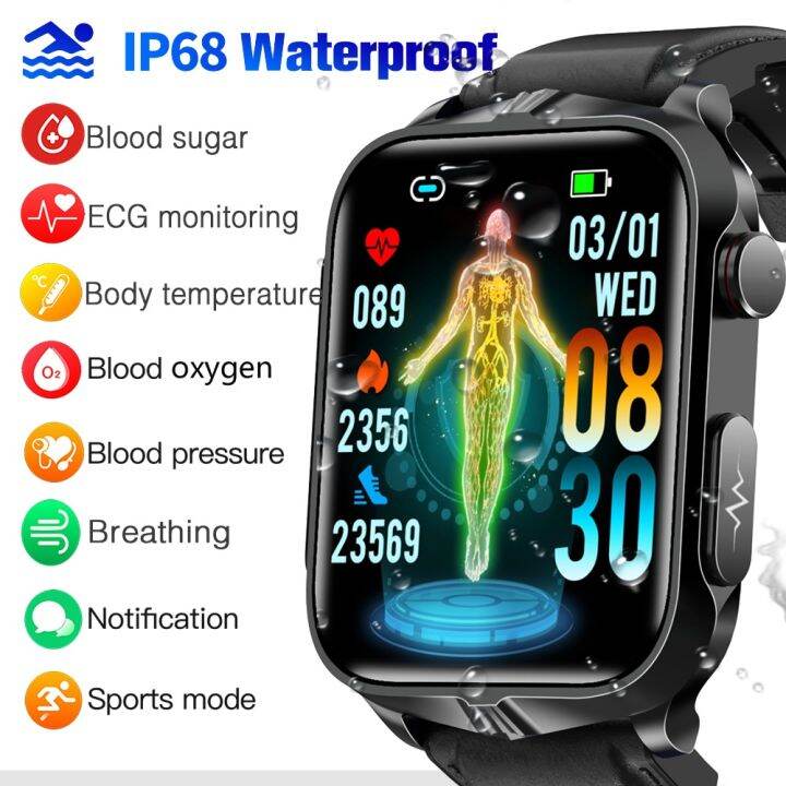 TK11P Smart Watch Blood Glucose Sugar Electromagnetic Pulse ECG Heart ...