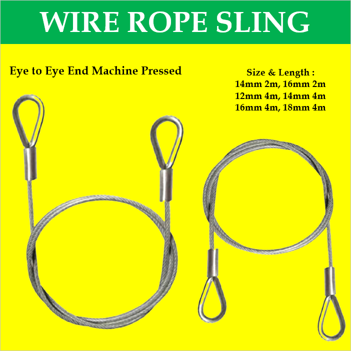 MAGO 12mm 18mm 2m 4m Flat braided steel wire rope lifting sling Cargo ...