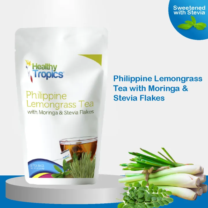 Healthy Tropics Philippine Lemongrass Tea with Moringa and Stevia ...