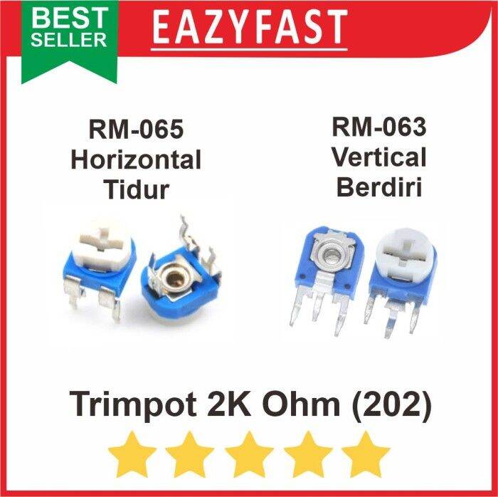 Trimpot 202 R2K R 2 K Ohm Potensio Variable Resistor VR Trimmer RM ...