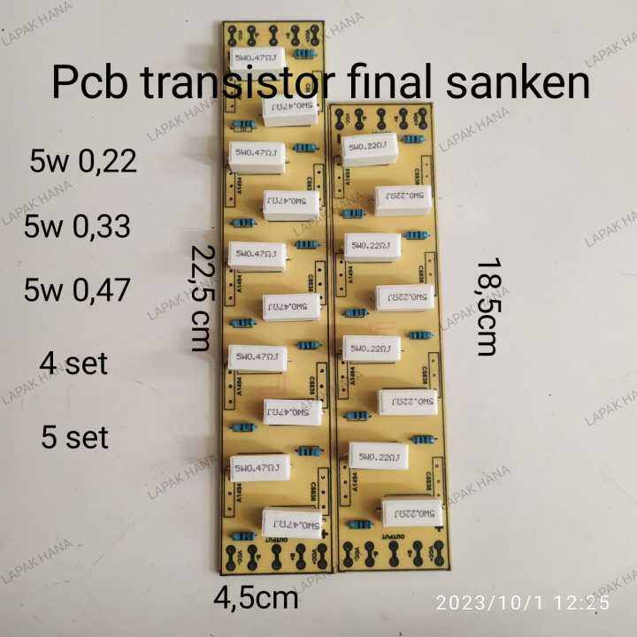 Pcb transistor final sanken plus komponen 4 set 5 set pcb semi fiber ...