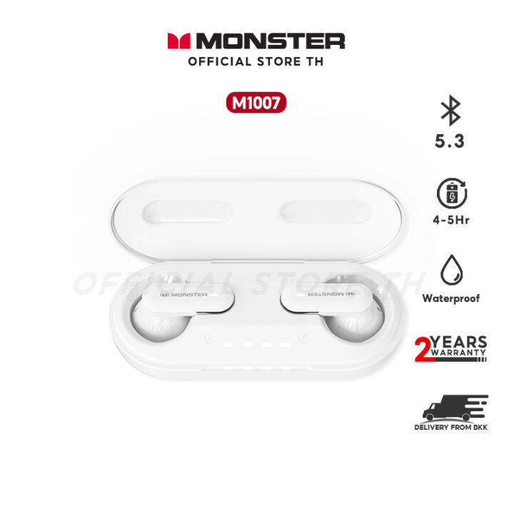 Monster M1007 หูฟังบลูทูธ หูฟังไร้สาย ชุดหูฟังเกมเมอร์ กันน้ำ TWS ลด ...