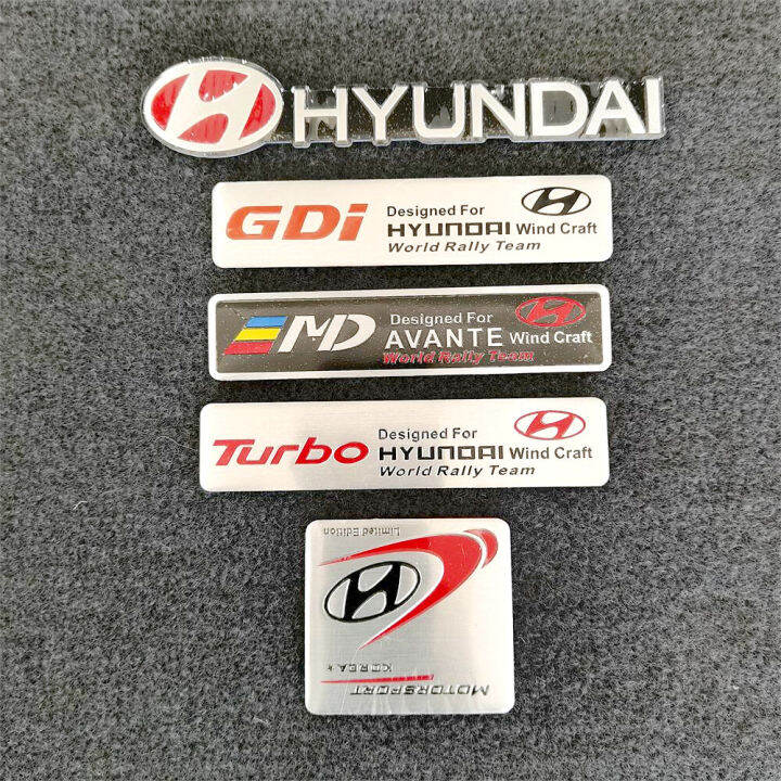Hyundai 3D Stickers Metal Car Emblem Auto Badge Tailgate Trunk Lid ...
