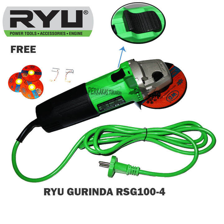 RYU Mesin Grenda Gurinda Gerinda Grinder Tangan Poles Potong 4 Inch ...