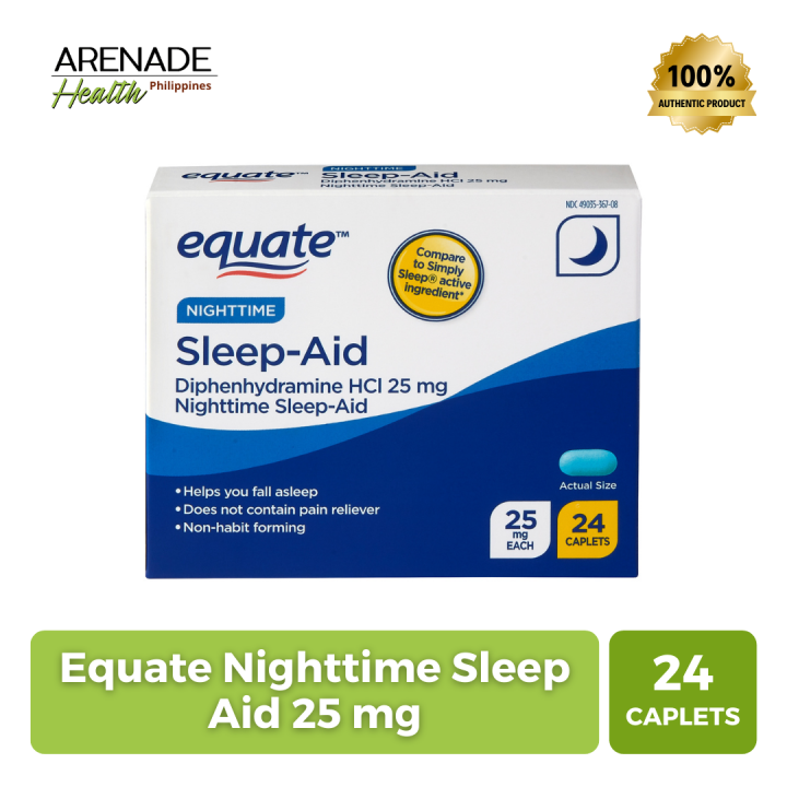 Equate Nighttime Sleep Aid 25 mg 24 Caplets | Lazada PH