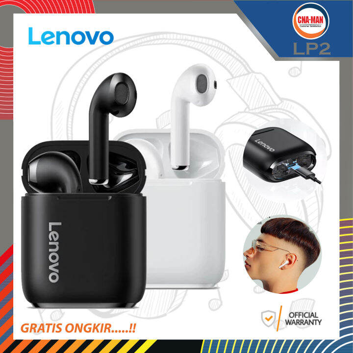 LENOVO LP2 TRUE WIRELESS BLUETOOTH EARPHONE TWS NOISE REDUCTION | Lazada Indonesia