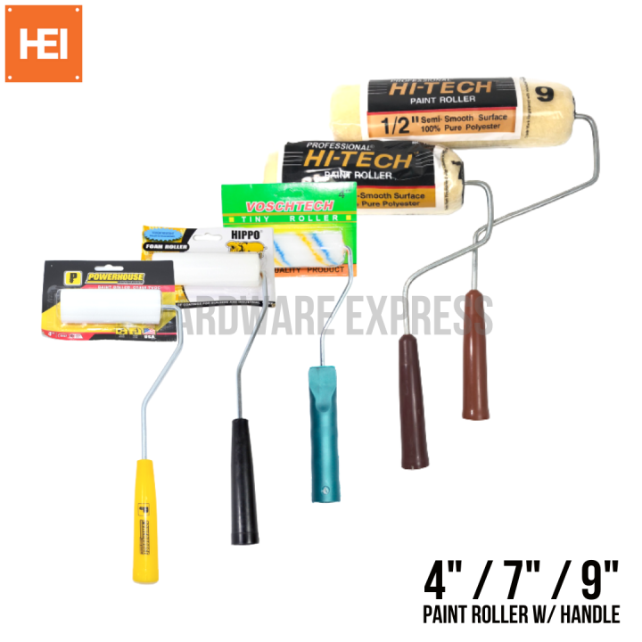 Paint Roller w/ Handle 4" / 7" / 9" (Powerhouse, Voschtech, Hi-tech ...