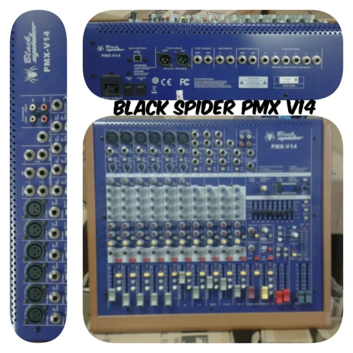 MIXER AUDIO BLACKSPIDER PMX V14 ( 14 CHANNEL ) | Lazada Indonesia