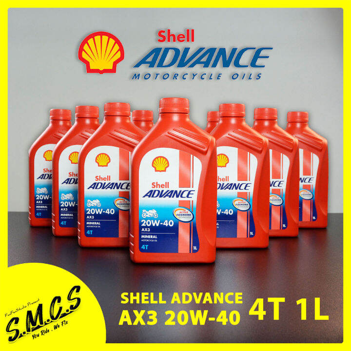 Shell 20W40 AX3 Advance 4T Original 100% 1L Shell Mineral Motorcycle ...