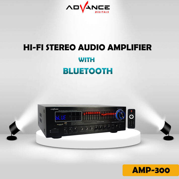 ADVANCE AMP-300 High Fidelity Amplifier Sound System Ampli Karaoke Equalizer Bluetooth Stereo ...