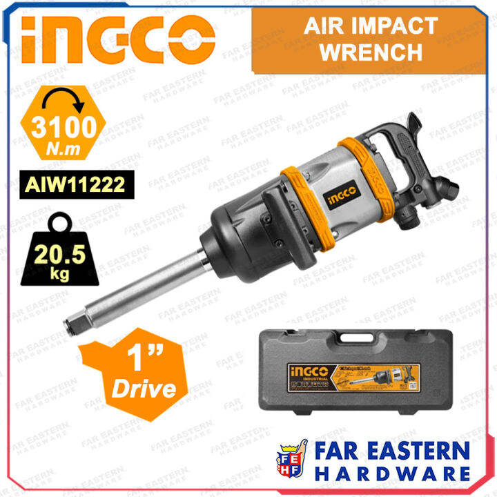 INGCO Air Pneumatic Impact Wrench 1" Drive for Big Truck & Car AIW11222 ...