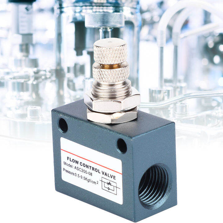 ASC200-08 G1/4 Pneumatic Air Flow Speed Control Valve Aluminum Alloy Throttle Valve | Lazada.co.th