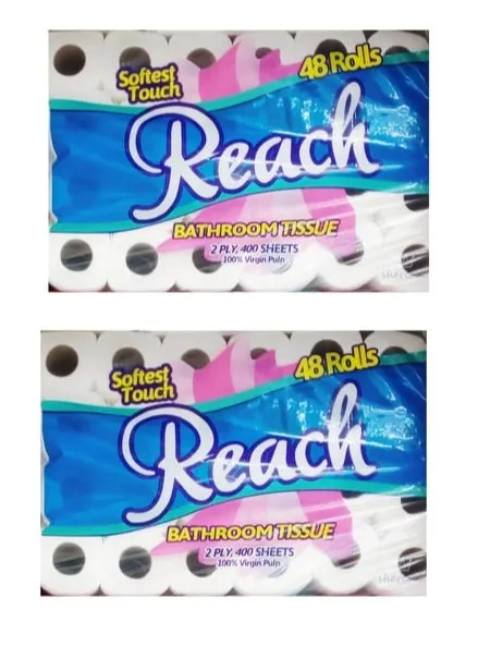 REACH Bathroom Tissue 48 Rolls 2-Ply 400 Sheets Pack of 2 (98 Rolls ...