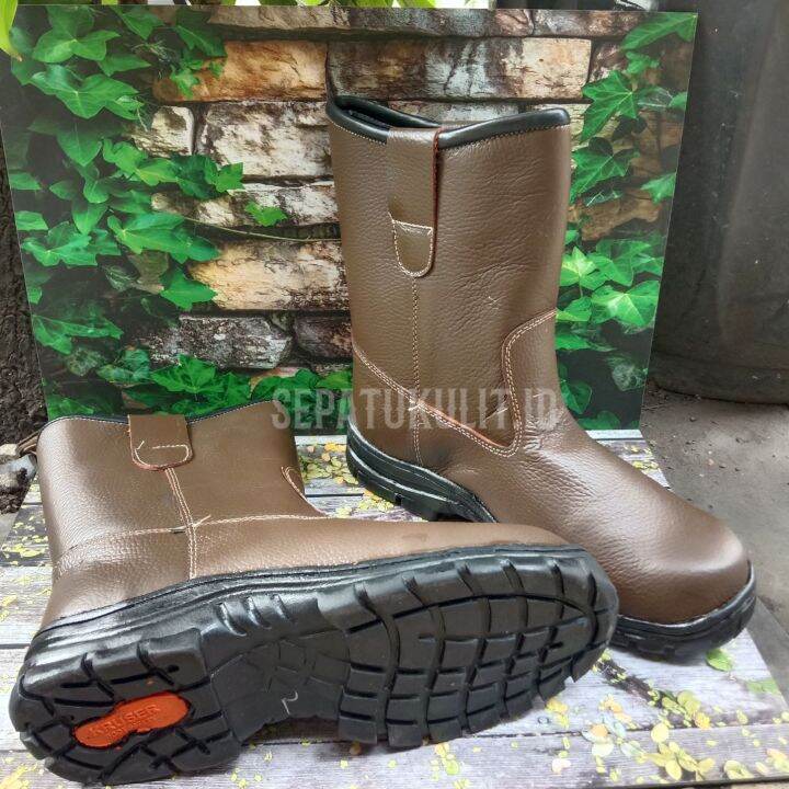 Sepatu safety kulit | Sepatu boots septi buat kerja lapangan | Sepatu ...