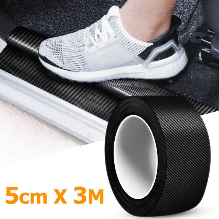 3m Universal 5D Car Door Sill Waterproof Carbon Fiber Sticker Anti ...