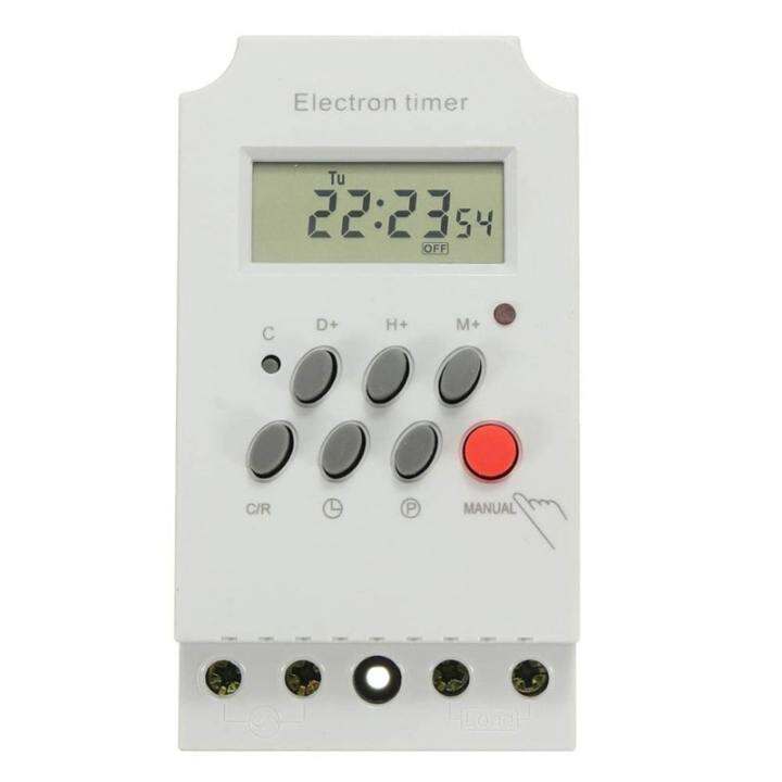 AC 220V 25A Din Rail LCD Digital Programmable Electronic Timer Switch ...