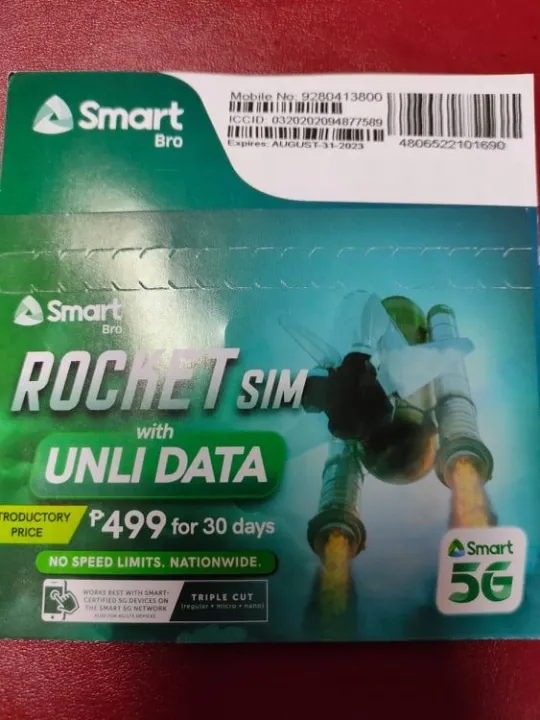 SMART ROCKET SIM/ UNLI DATA FOR 1 MONTH / =P= 549.00 EACH | Lazada PH