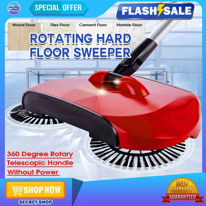 ORIGINAL ROTATING HARD FLOOR SWEEPER , SWEEPER CLEANER , VACUUM , MOP ...