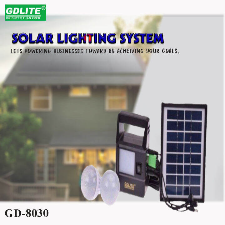 GDLITE GD-8030 Solar Charging System Digital Lighting Kit Solar Panel | Lazada PH