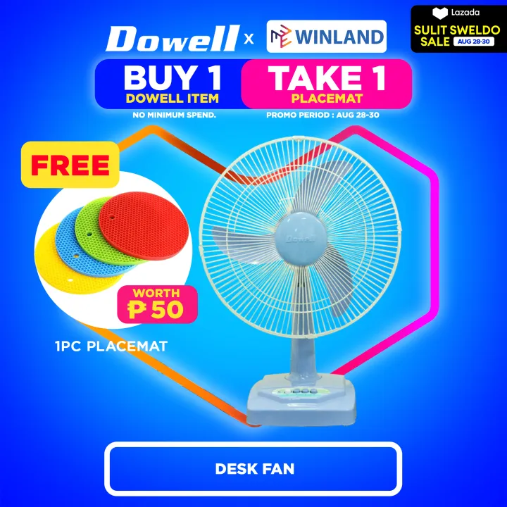 Dowell Original 16 Inch Desk Fan Ground Electric Fan TF2-116B(BLUE ...
