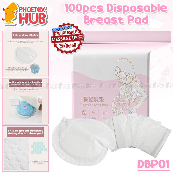 Phoenix Hub DBP01 100Pcs Disposable Nursing Breast Pads Anti-overflow Cotton Disposable Breast ...