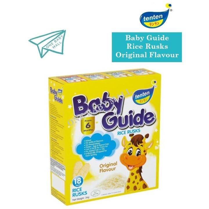 One Baby Mall TenTen 6 Months+ Baby Guide Rice Rusks 36g (Halal ...