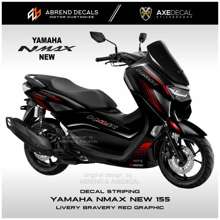 STIKER MOTOR YAMAHA NMAX NEW LIVERY BRAVERY RED RACING / STRIPING NMAX ...