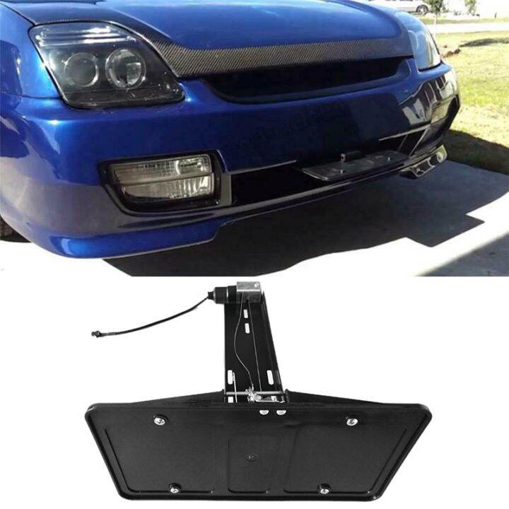 Flip USA Retractable License Plate Frame Remote Control Stainless Steel ...