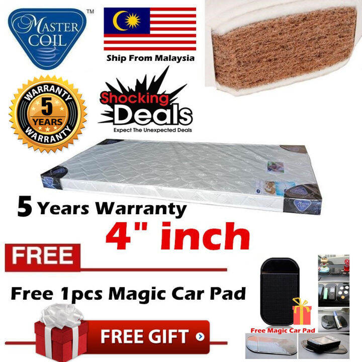 🇲🇾 🔥Masterfoam Mastercoil 🔥 4 Inch Coconut Fibre Mattress Single Size Mattress Tilam Tilam ...