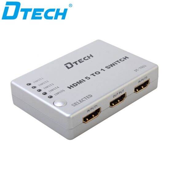 Dtech DW041 HDMI Switch 5 to 1 Port DT-7021 สัญญาณ HDMI เข้า 5 ออก 1 HDMI รับประกัน 1ปี | Lazada ...