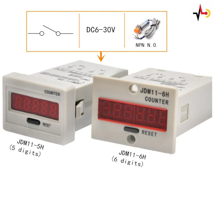 Digital Counter JDM11-5H/6H DC 6-36V ON/OFF NPN Sensor Switch Input 5/6 ...