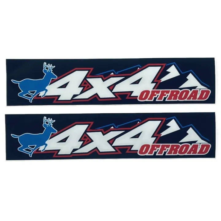 สติ๊กเกอร์ 4x4 off road 4wd สติกเกอร์ PVC [2ชิ้น] แต่งรถ ติดรถ ติดกระจก ...