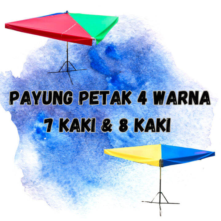 PAYUNG PETAK 4 WARNA 7 KAKI DAN 8 KAKI | Lazada