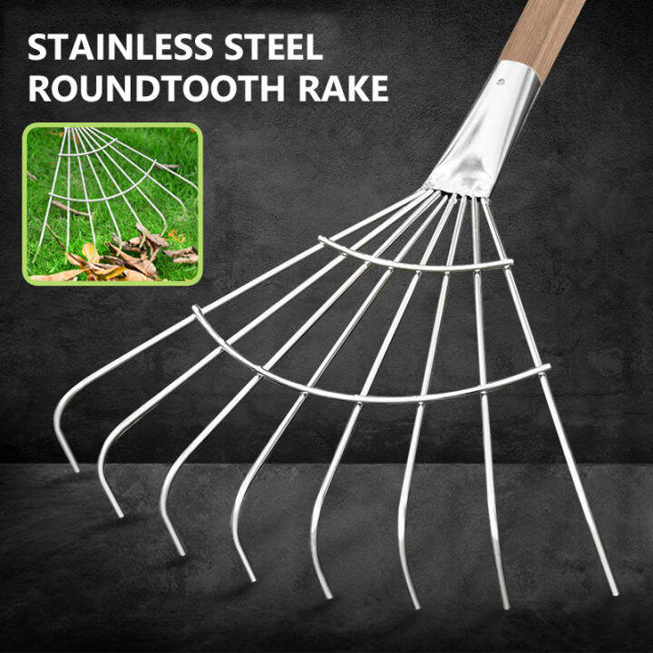 Stainless steel grass rake household leaf rake grass climbing grass ...