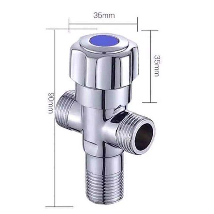 Brass male 1/2 inch tee Connector tap T type 3-way Water Splitter valve ...